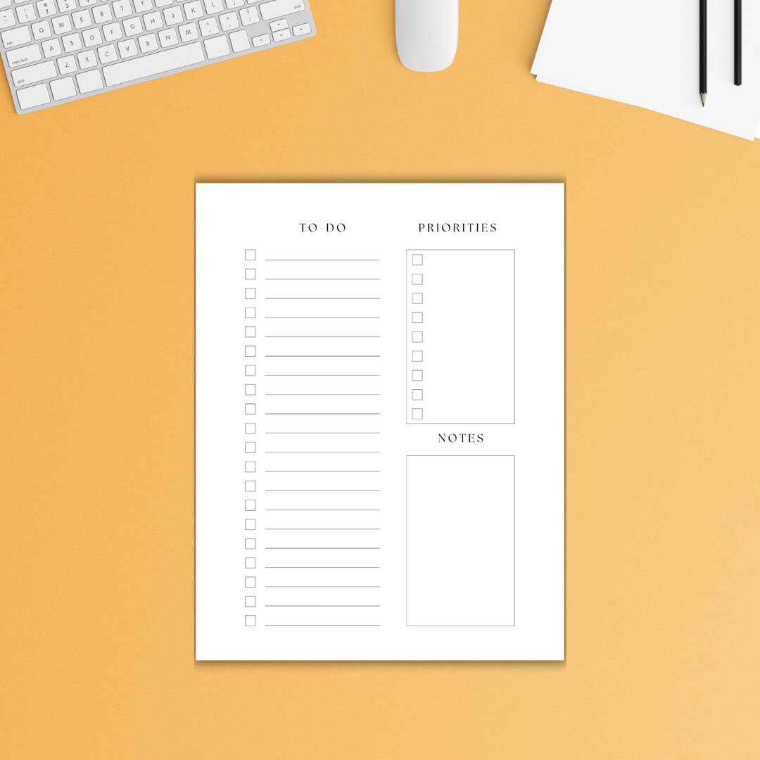 To Do Organizer, PDF, Printable to Do List, Thoughts Organizer, Daily ...