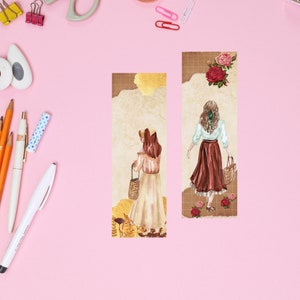 Cottage Core Digital Bookmarks, Set of 5 Bookmarks, Cottage Core Girls ...