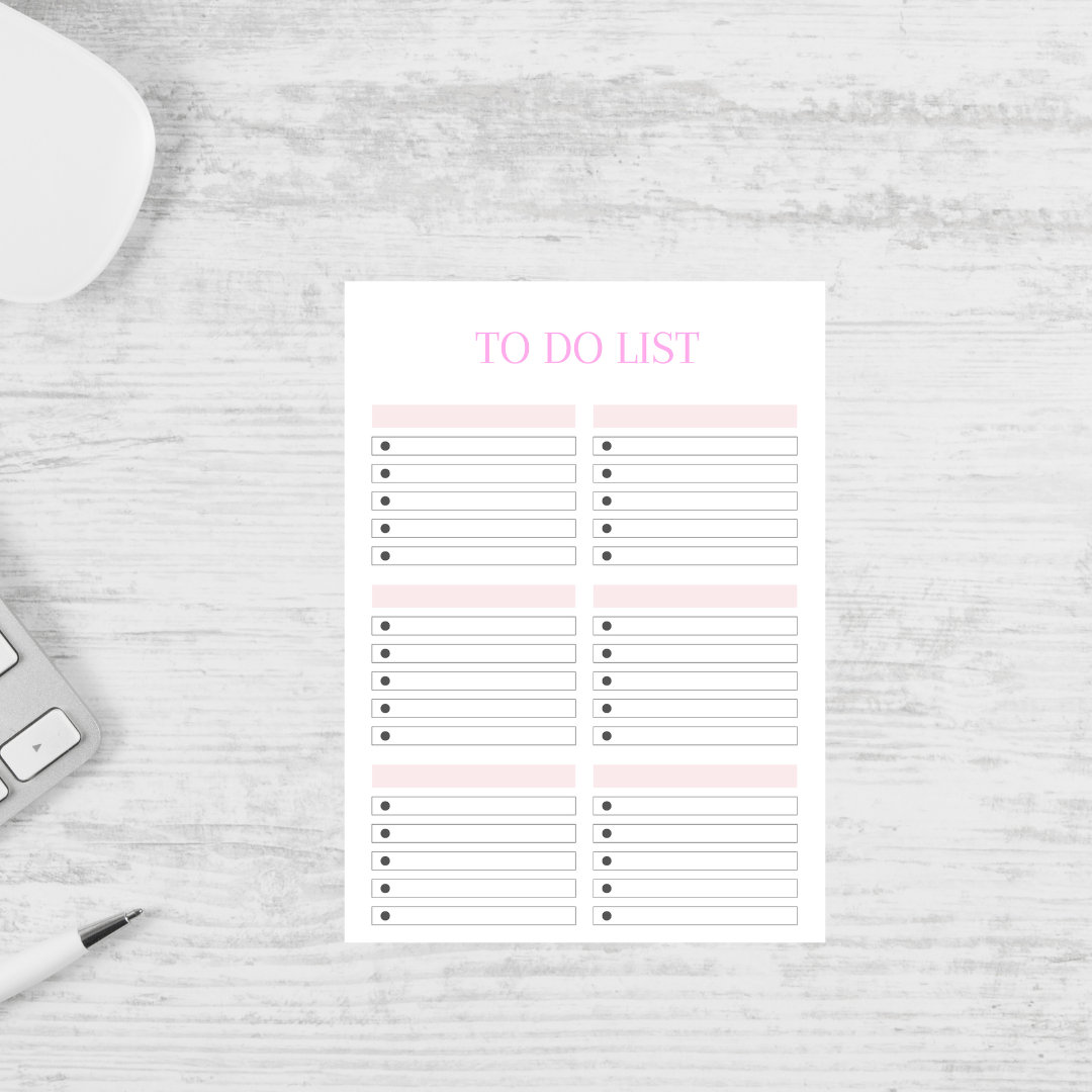 Pink to Do List Printable to Do List - Etsy