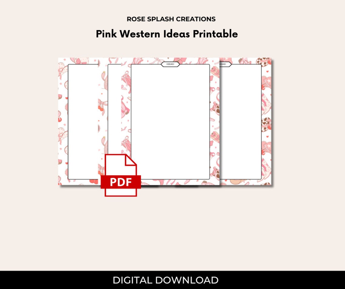 Pink Western-themed Ideas Printables| Pink Cowboots and Hats Printable ...