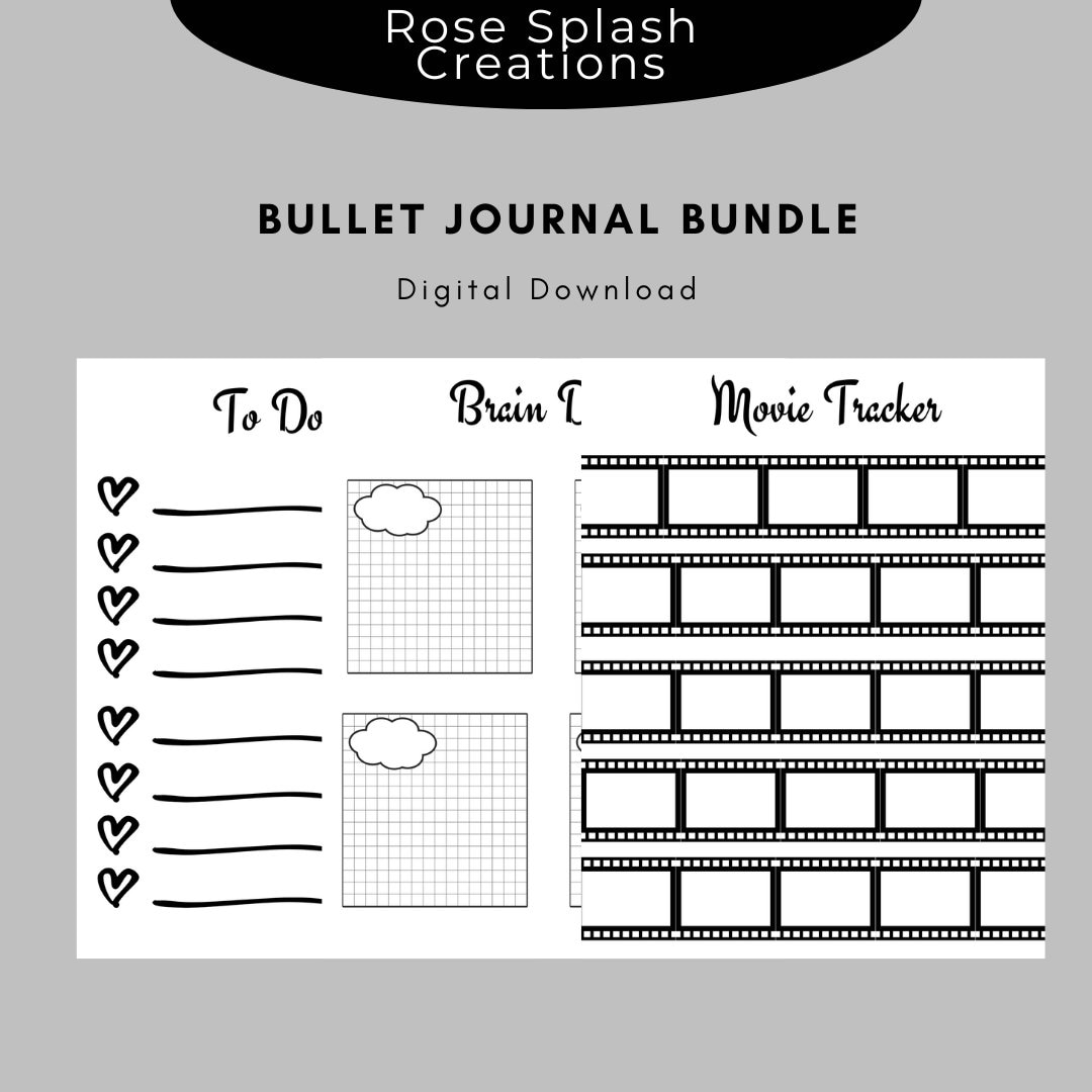 Pre-made Bullet Journal, Bullet Journal Spreads, Digital Download ...