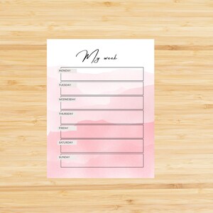 Watercolor Weekly Planner Printable Bundle| Weekly Schedule| Week at a ...