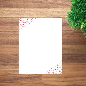 Valentine's Day Printable Paper, Love, Heart Stationery, Unlined and ...