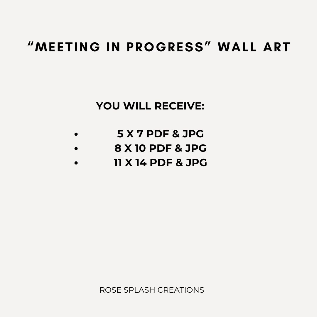 Meeting in Progress Printable Sign, Vintage Inspired Botanical Sign ...