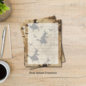 Printable Halloween Writing Paper Witches on Broomsticks, Lined ...