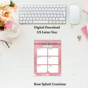 Heart Theme Vision Board Printable, Mini Planner Printable ...