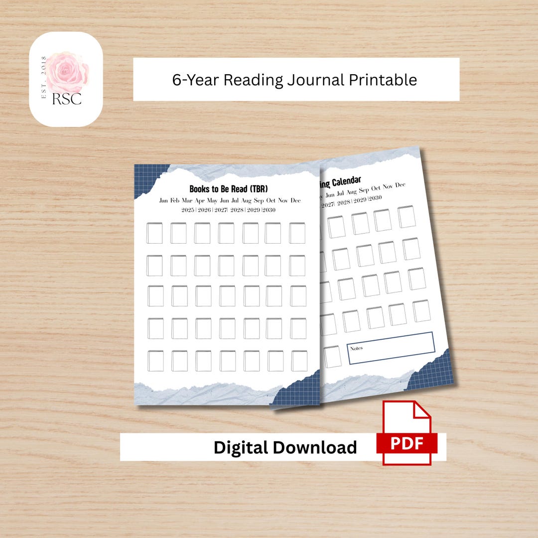 6-year Reading Journal Printable | TBR, Log, Quotes, Calendar & More ...