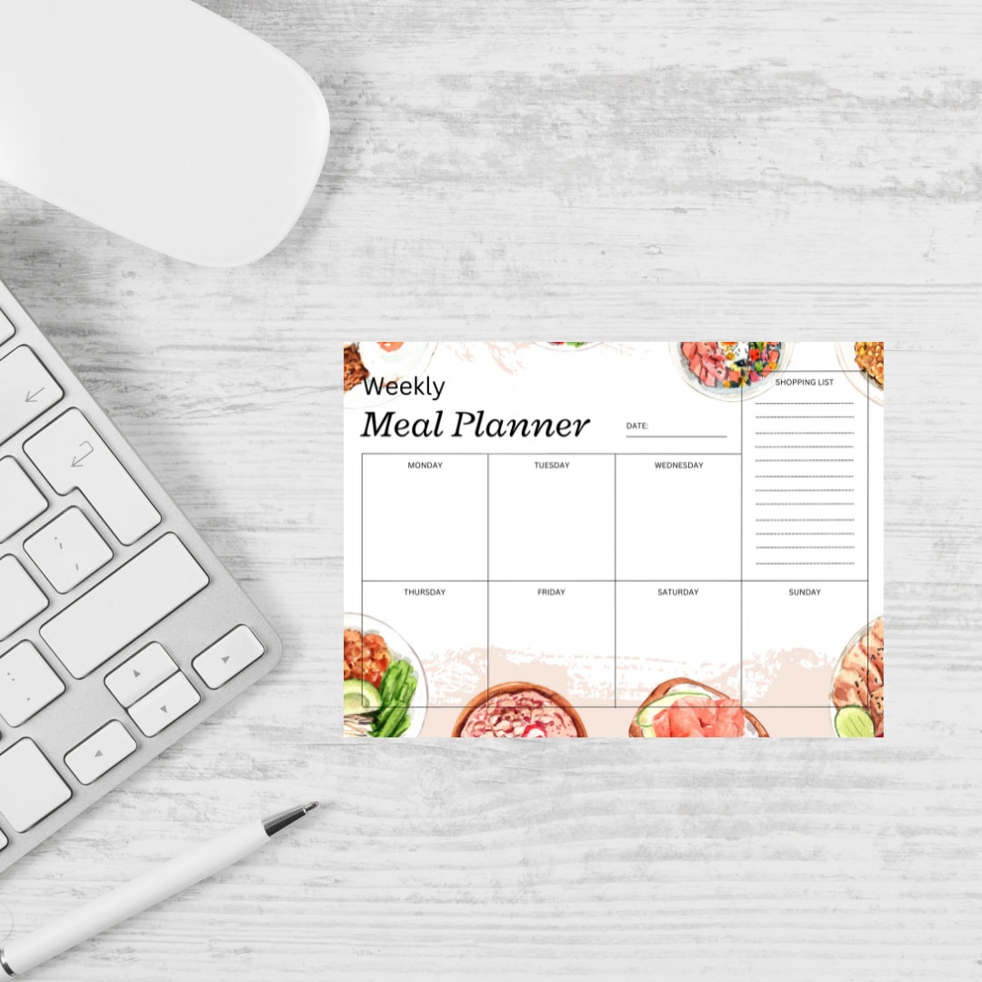 Weekly Meal Planner Printable Horizontal Meal Planner PDF - Etsy
