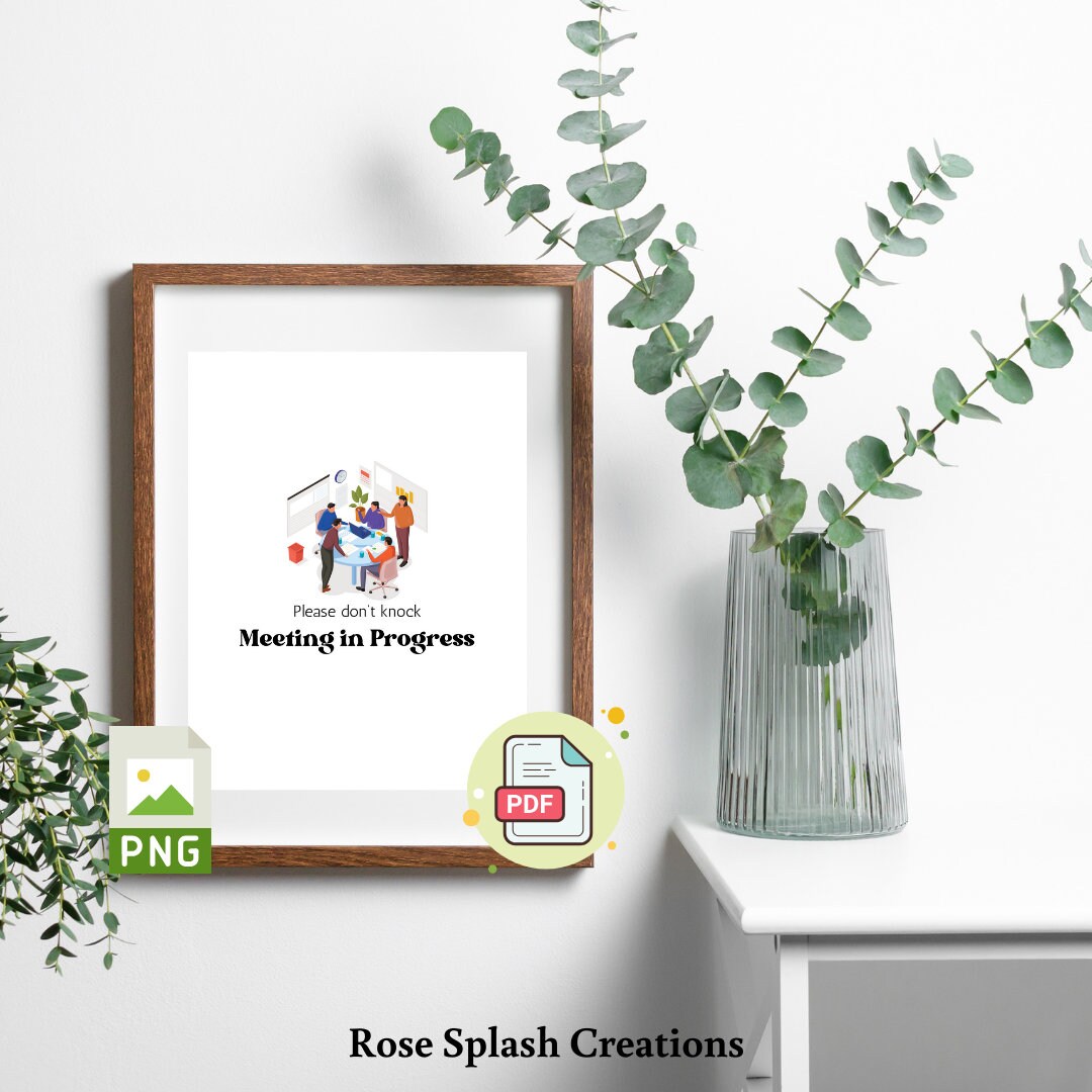 Meeting in Progress Wall Art, Office Sign, Printable Sign for Office ...