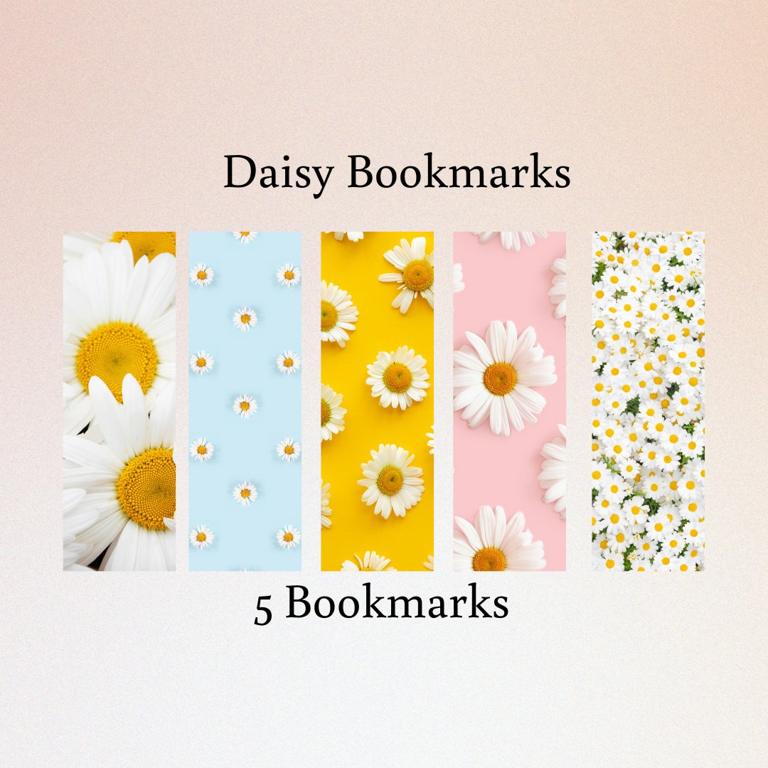 Daisy Digital Bookmarks, Daisies, Bookmarks for Women, Cute Floral ...