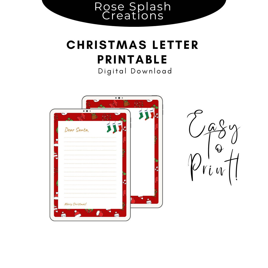 Christmas Letter Printable Set| Christmas Wish Letter| Christmas ...