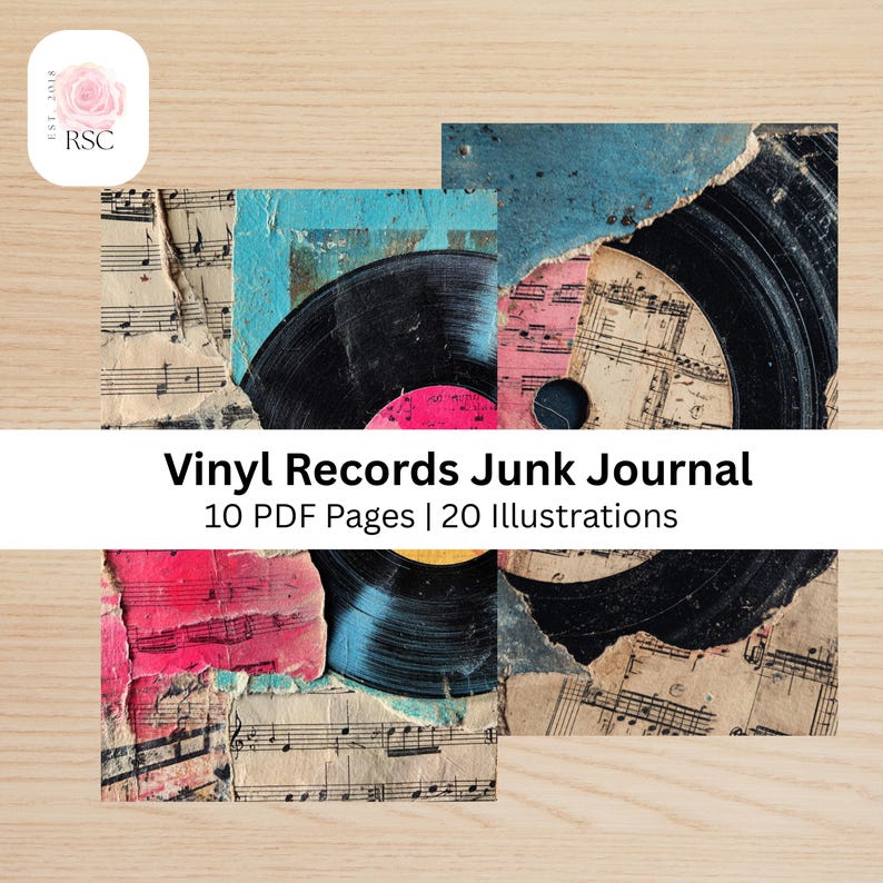 Vinyl Records Junk Journal| Cute and Creative Journal Pages for ...