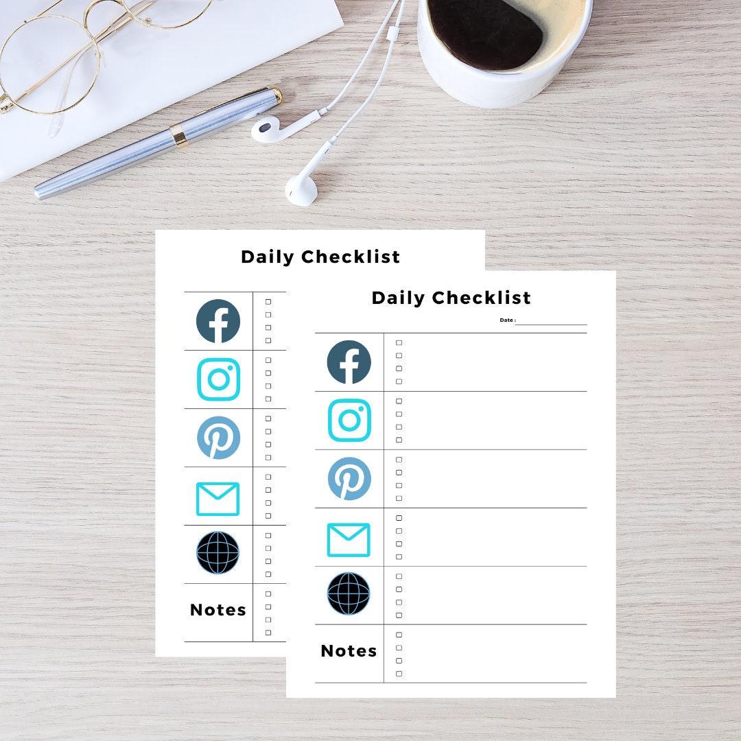 Daily Social Media Checklist| Business Owner Checklist| Social Media ...
