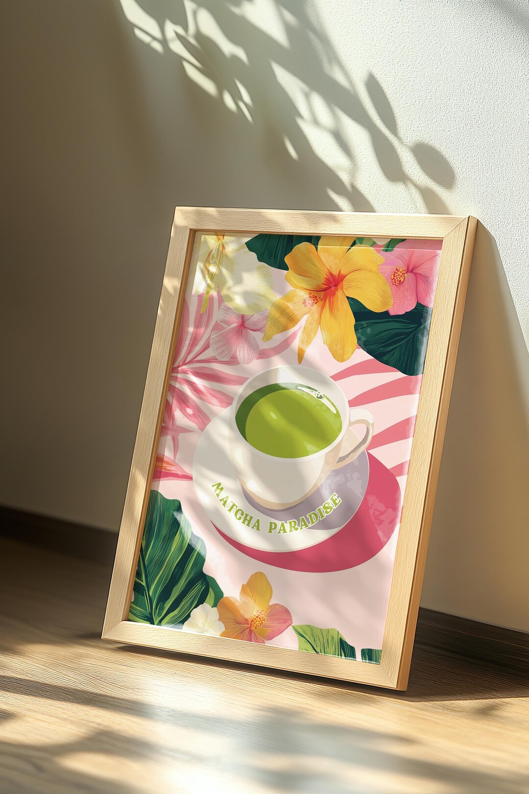 Matcha Paradise| Printable Kitchen Wall Art| Breakfast Nook Decor| Tea ...