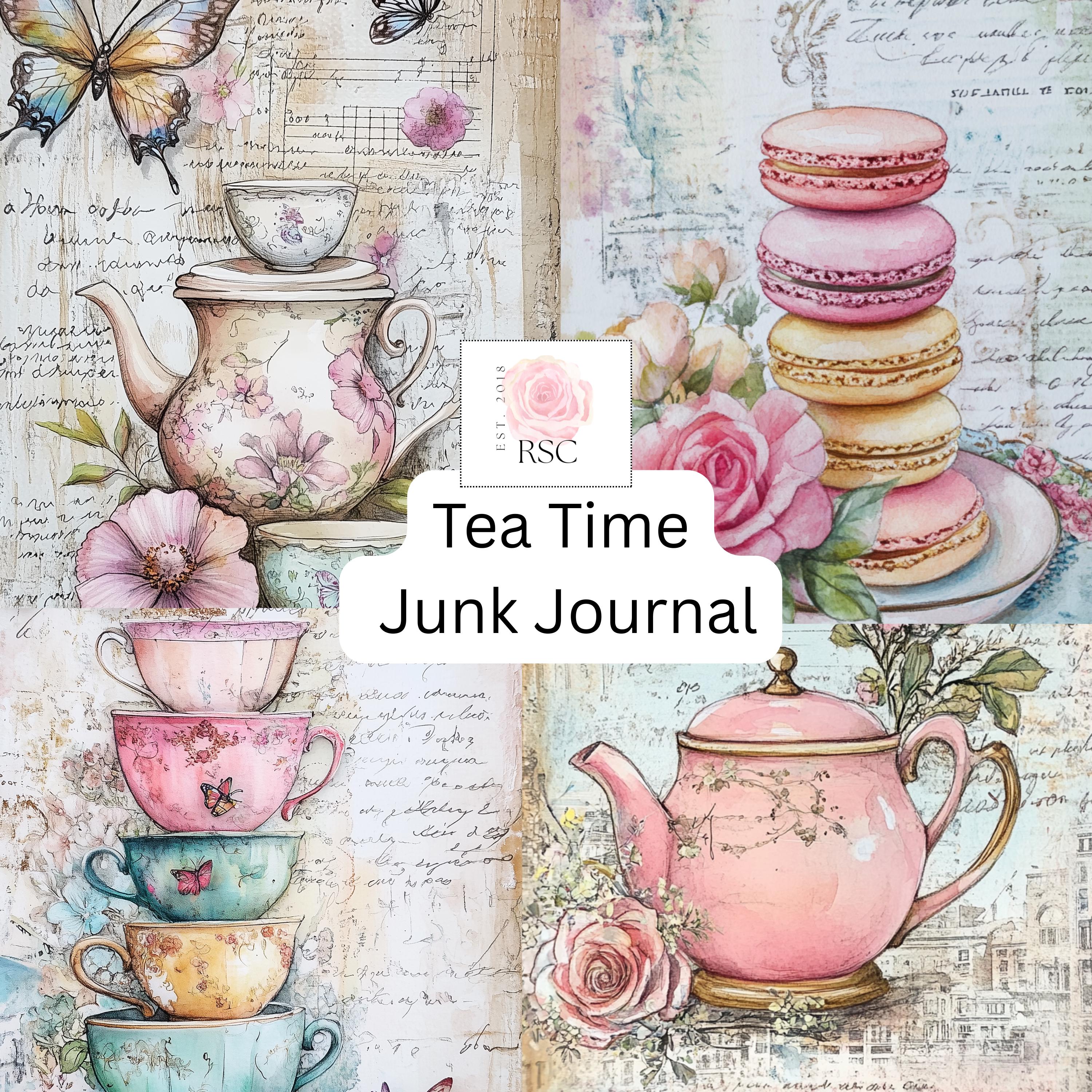 Tea Time Junk Journal| 20 Illustrations for Printable Junk Journal| PDF ...