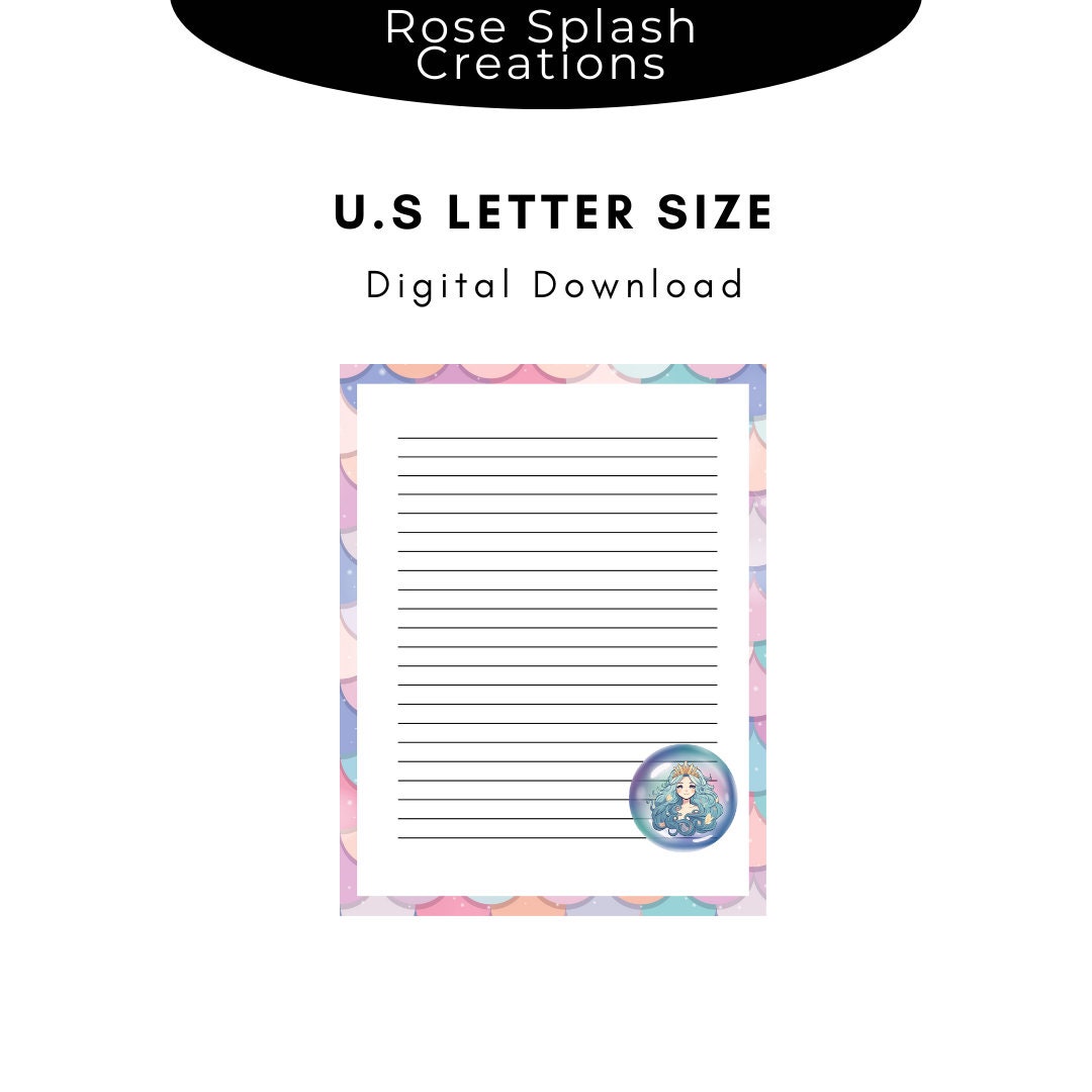 Mermaid Journal Printable| Writing Paper PDF| Under the Sea PDF ...