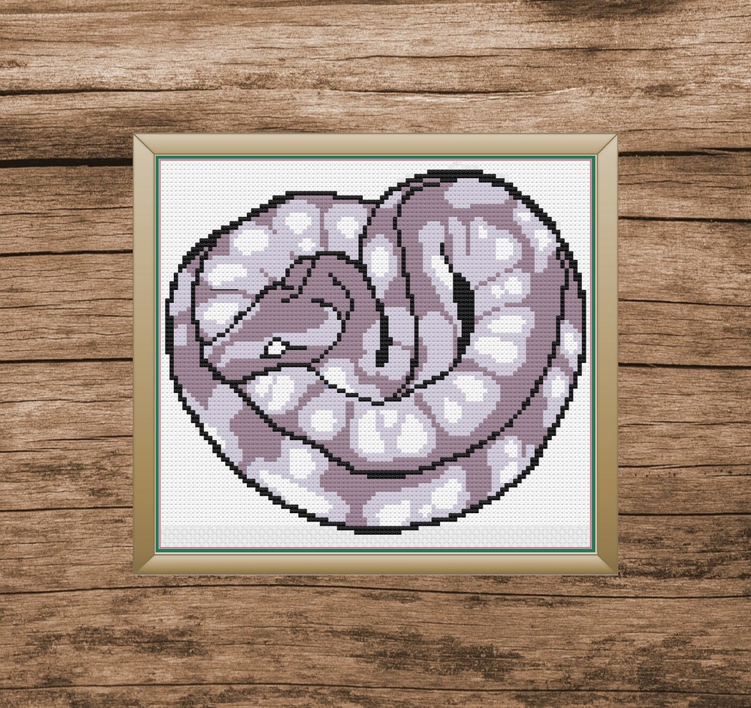 Ball Python Cross Stitch, Snake Cross Stitch Pattern, Cross Stitch for ...