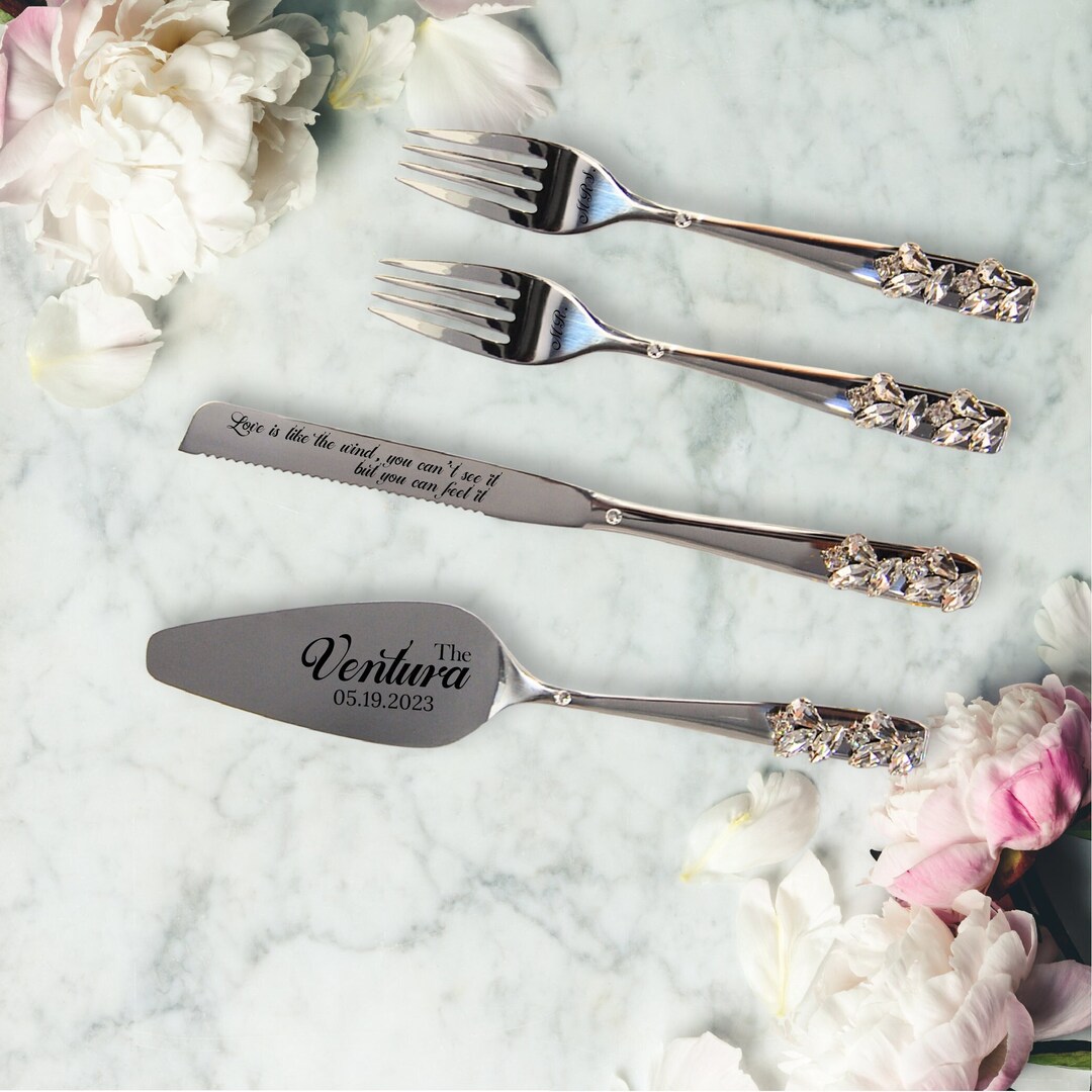 Wedding Cake Knife Set | Engraved Cake Server - Etsy