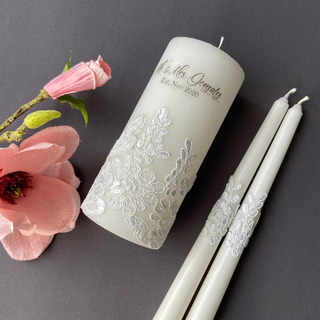 Unity Candle Set | Wedding Candle Set | Monogram Candle - Etsy