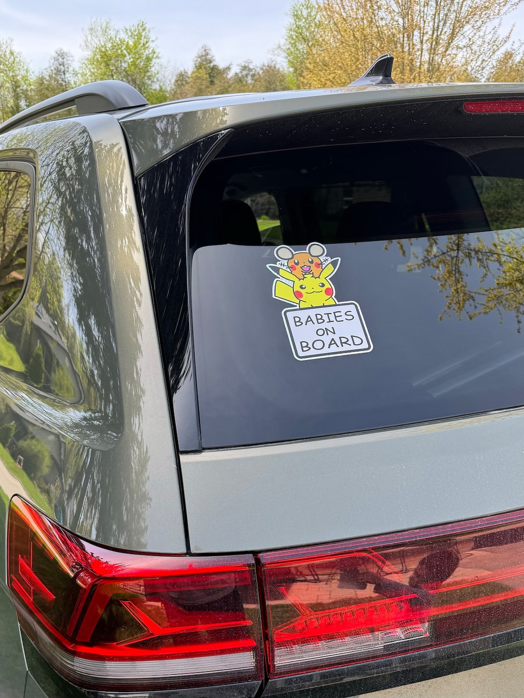 Pikachu Car Window Sticker Glitter Babies on Board - Etsy