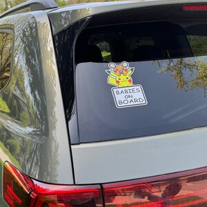 Pikachu Car Window Sticker Glitter Babies on Board - Etsy