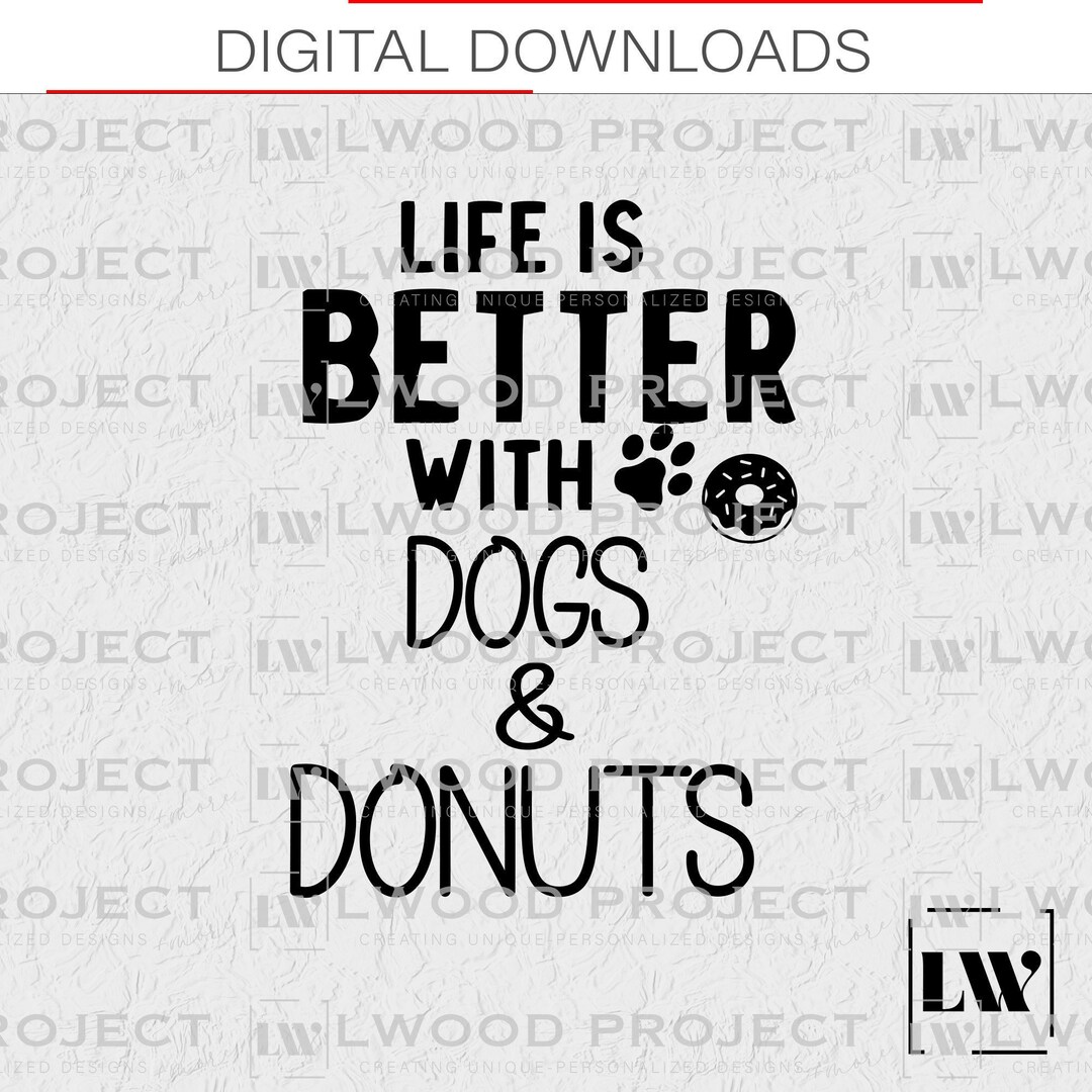 Donuts & Dogs Svg, Png, Jpg, Pdf, Eps, Dxf Clipart Instant Download - Etsy