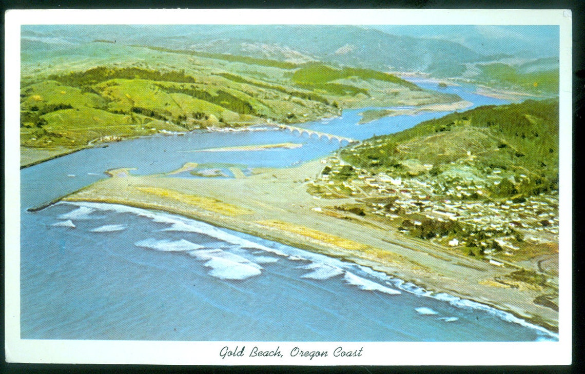 Gold Beach Oregon and the Mouth of the Rogue River 1969 Aerial | Etsy
