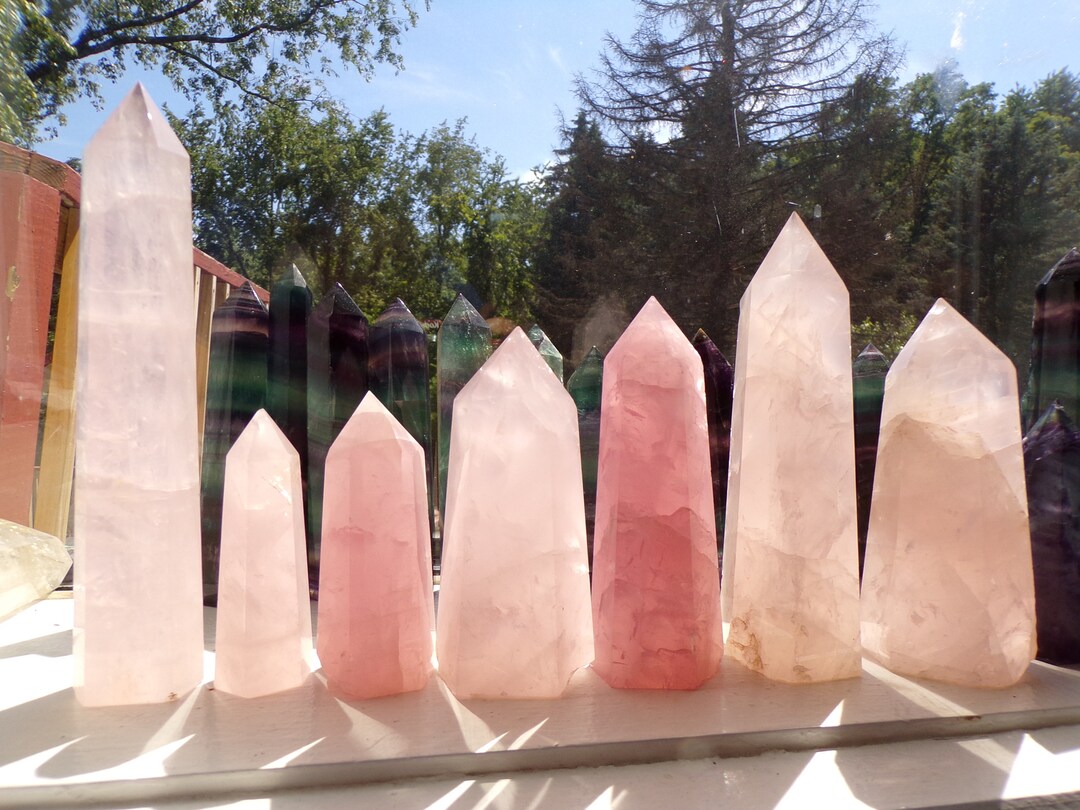 Rose Quartz updated Crystal Generator Towers Polished - Etsy
