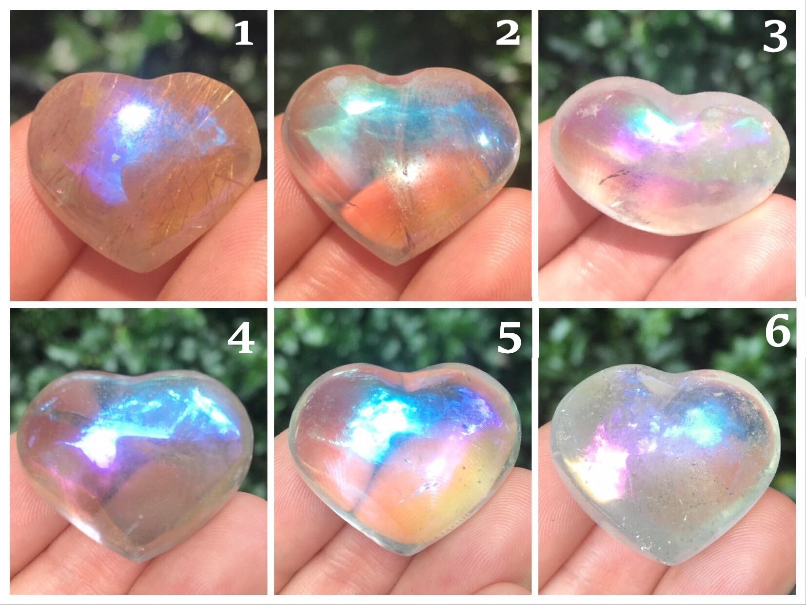 Angel Aura Quartz Heart High Quality Opal Aura Quartz | Etsy