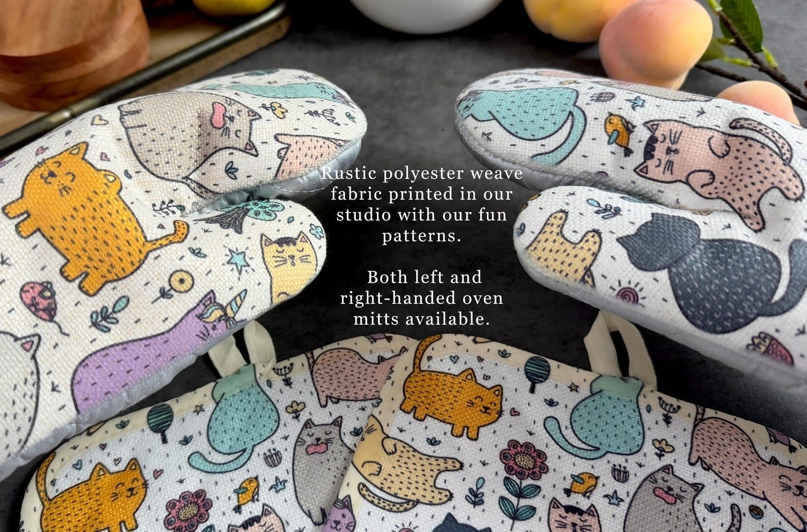 Cat Lover Kitchen Gift Set Oven Mitt Pot Holder Cooking Bundle for ...