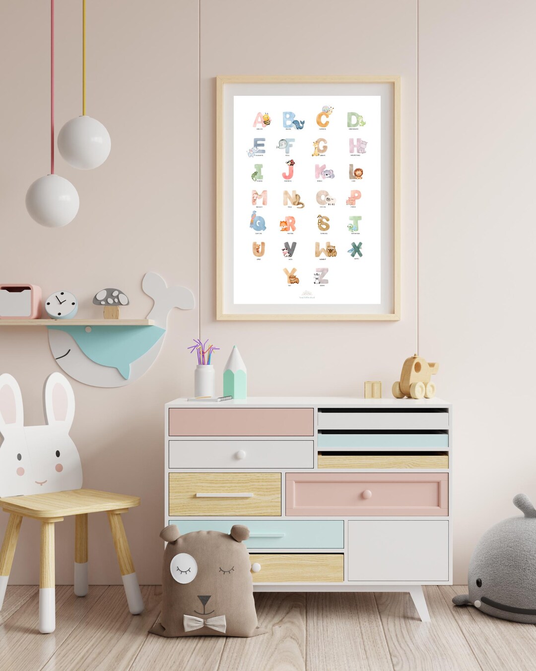 Animal Alphabet Poster – Digital Download for Nursery | A-Z Educational ...