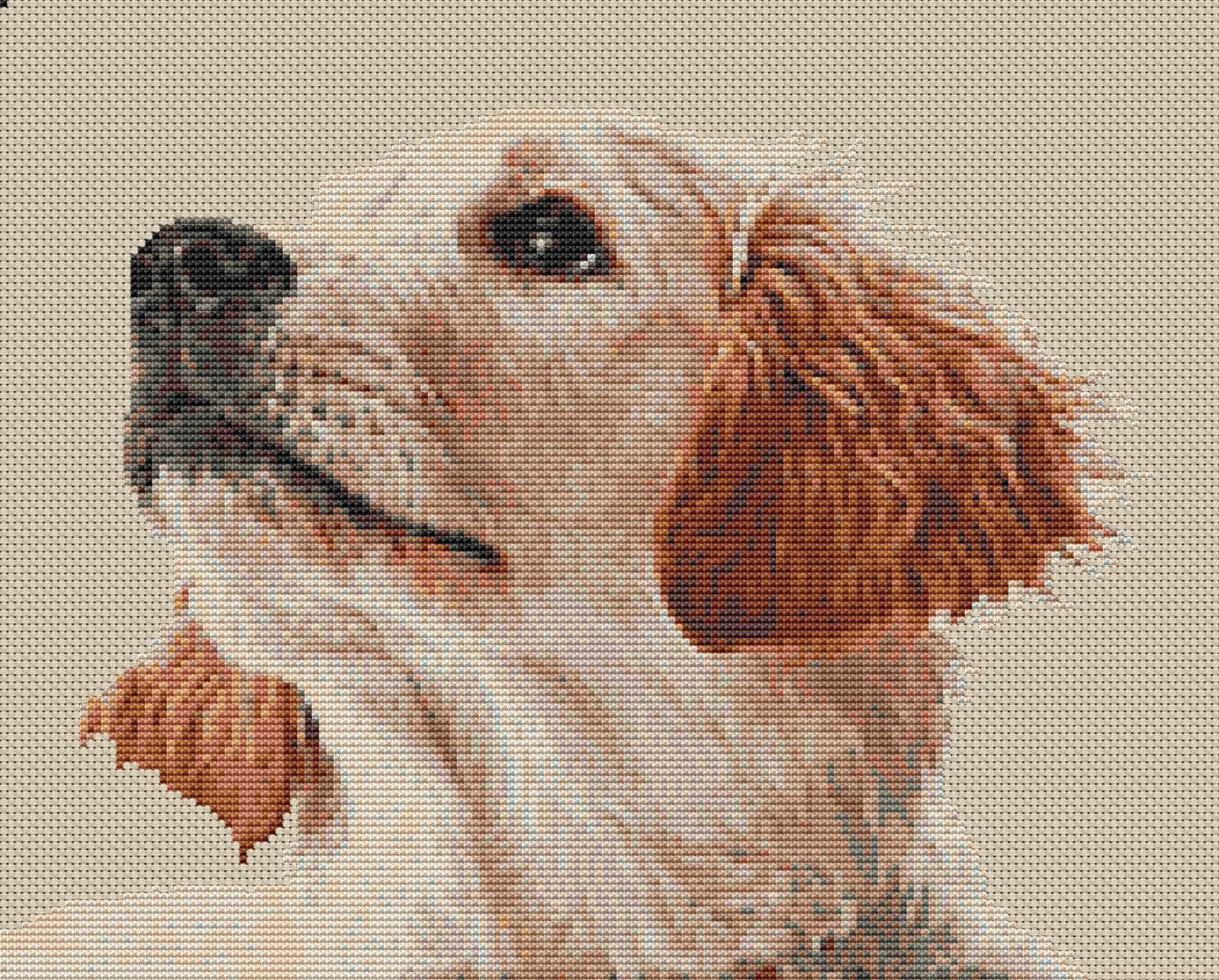 Golden Retriever Puppy Counted Cross Stitch Kit 12" X 9.5" 14 Ct - Etsy