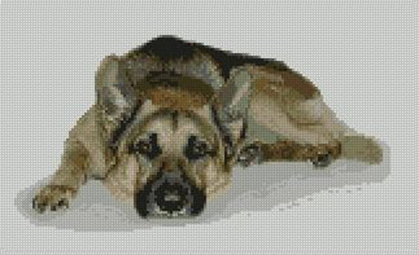 German Shepherd Dog Puppy Counted Cross Stitch Kit Alsation - Etsy