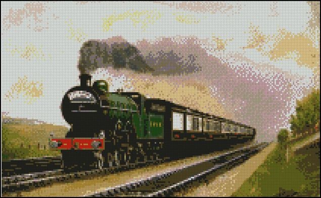 Steam Train 2 Complete Counted Cross Stitch Kit 15" X 9.4" - Etsy UK