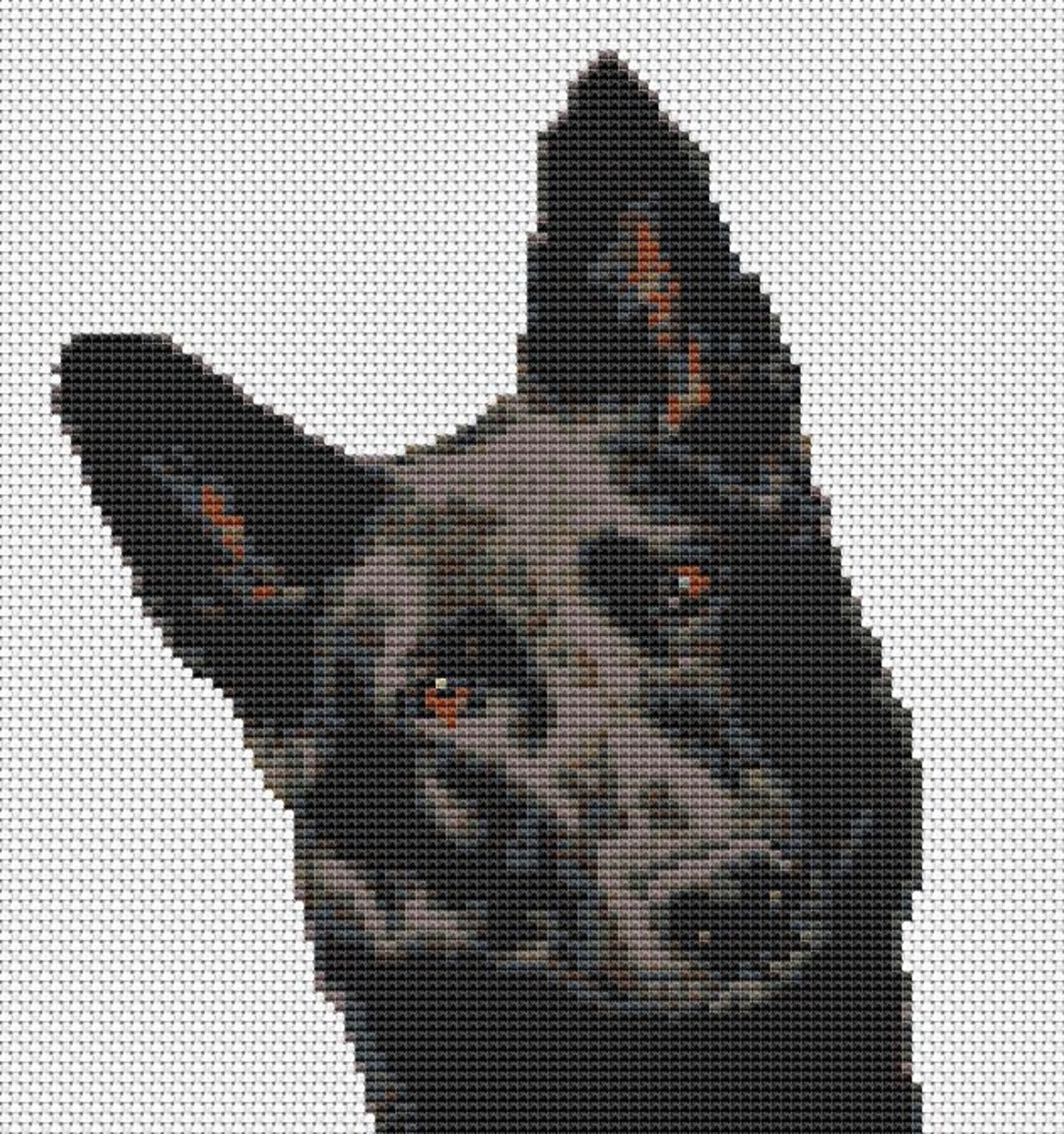 Black German Shepherd Alsation Dog Puppy Counted Cross Stitch Kit - Etsy