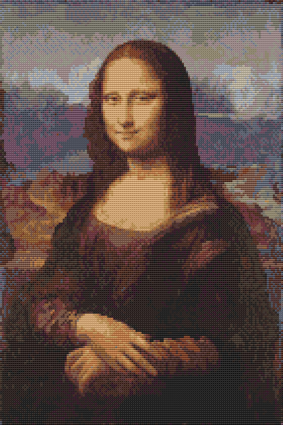 Mona Lisa Leonardo Da Vinci Counted Cross Stitch Kit 15" X 10" 14 Count ...