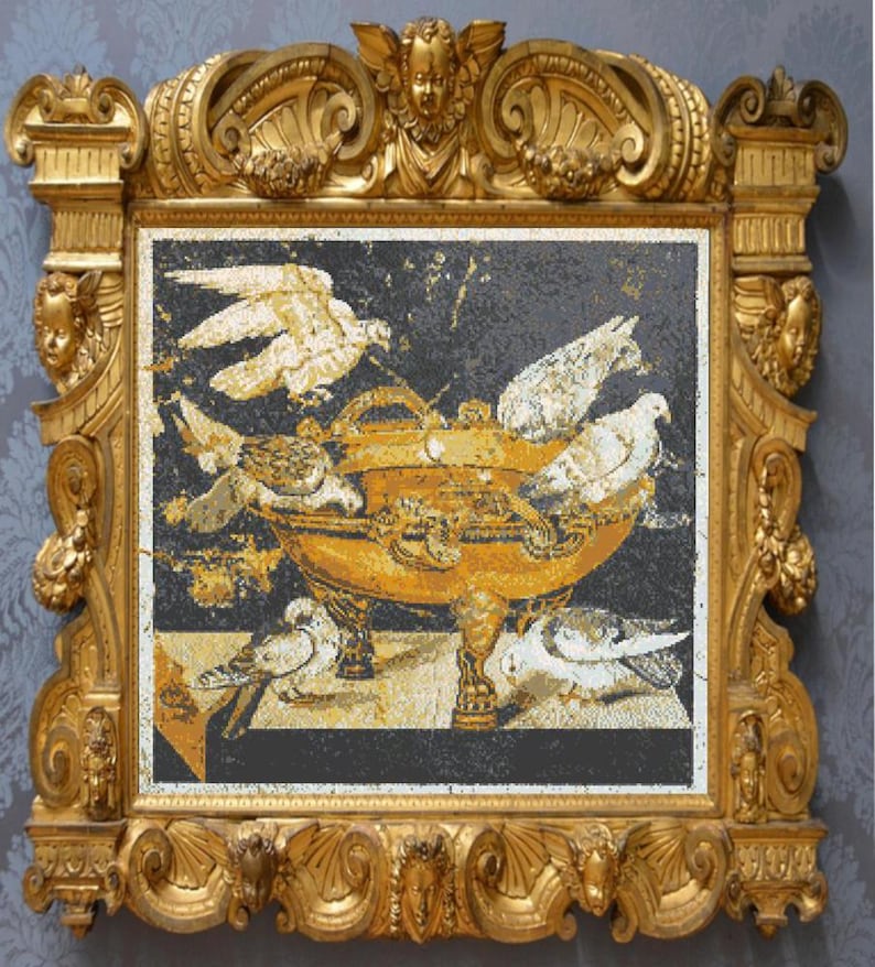 Pompeii Roman Mosaic Mapli Italy Counted Cross Stitch Kit 18" X 18" 14 ...