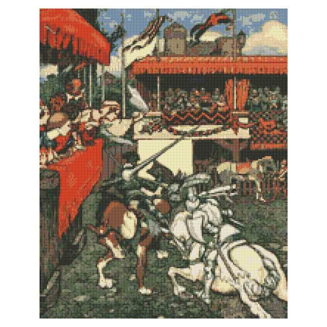 Medieval Knights Jousting Counted Cross Stitch Kit 15" X 12" 14 Count ...
