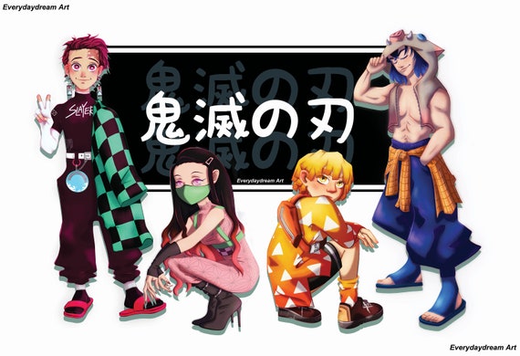 Demon Anime Group Art Print - Etsy