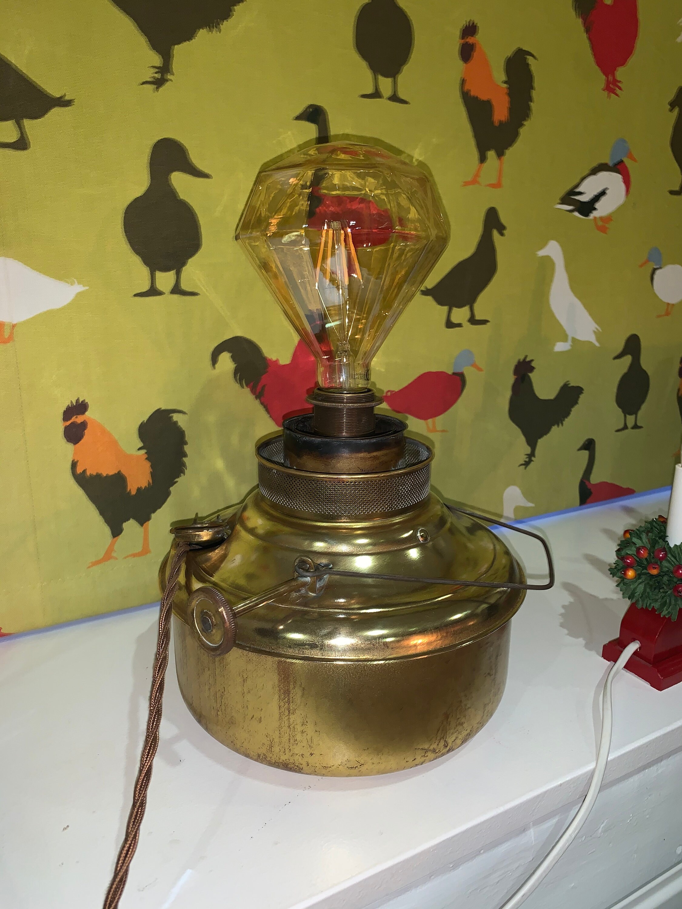 Paraffin Heater Table Lamp Conversion - Retro - Vintage - Industrial ...