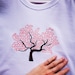Cherry Blossom Tree Embroidered T-shirt, Sakura Embroidery on Cotton T ...