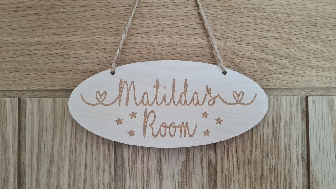 Personalised Heart Door Sign - Bedroom Heart Shaped Bedroom Sign ...