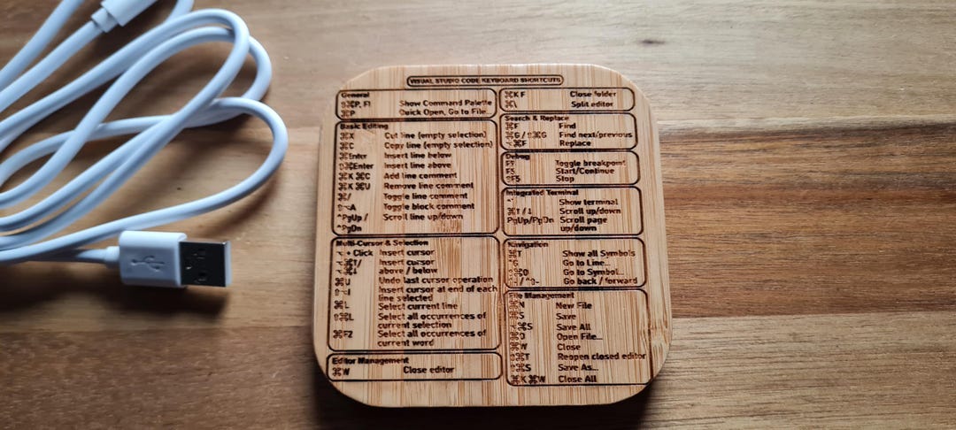 Personalised Wireless Charger | Visual Studio Shortcuts Table | Gift ...