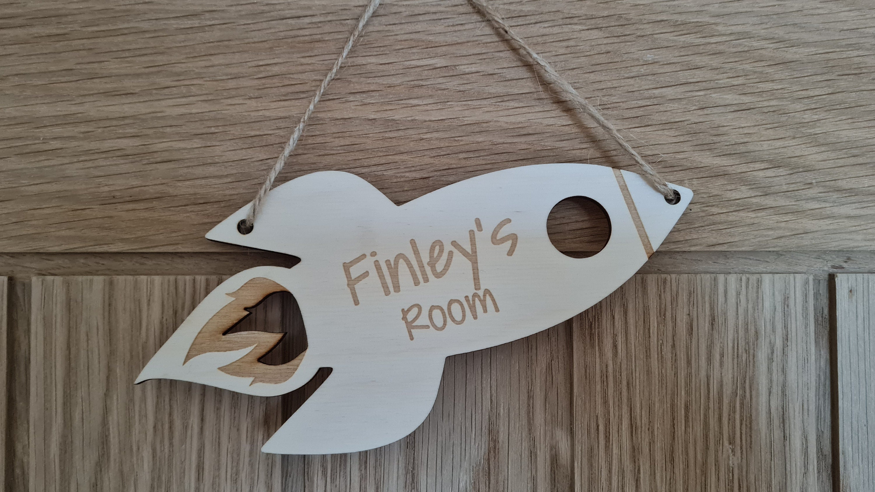 Personalised Rocket Door Sign - Bedroom Plaque Space Theme Sign ...