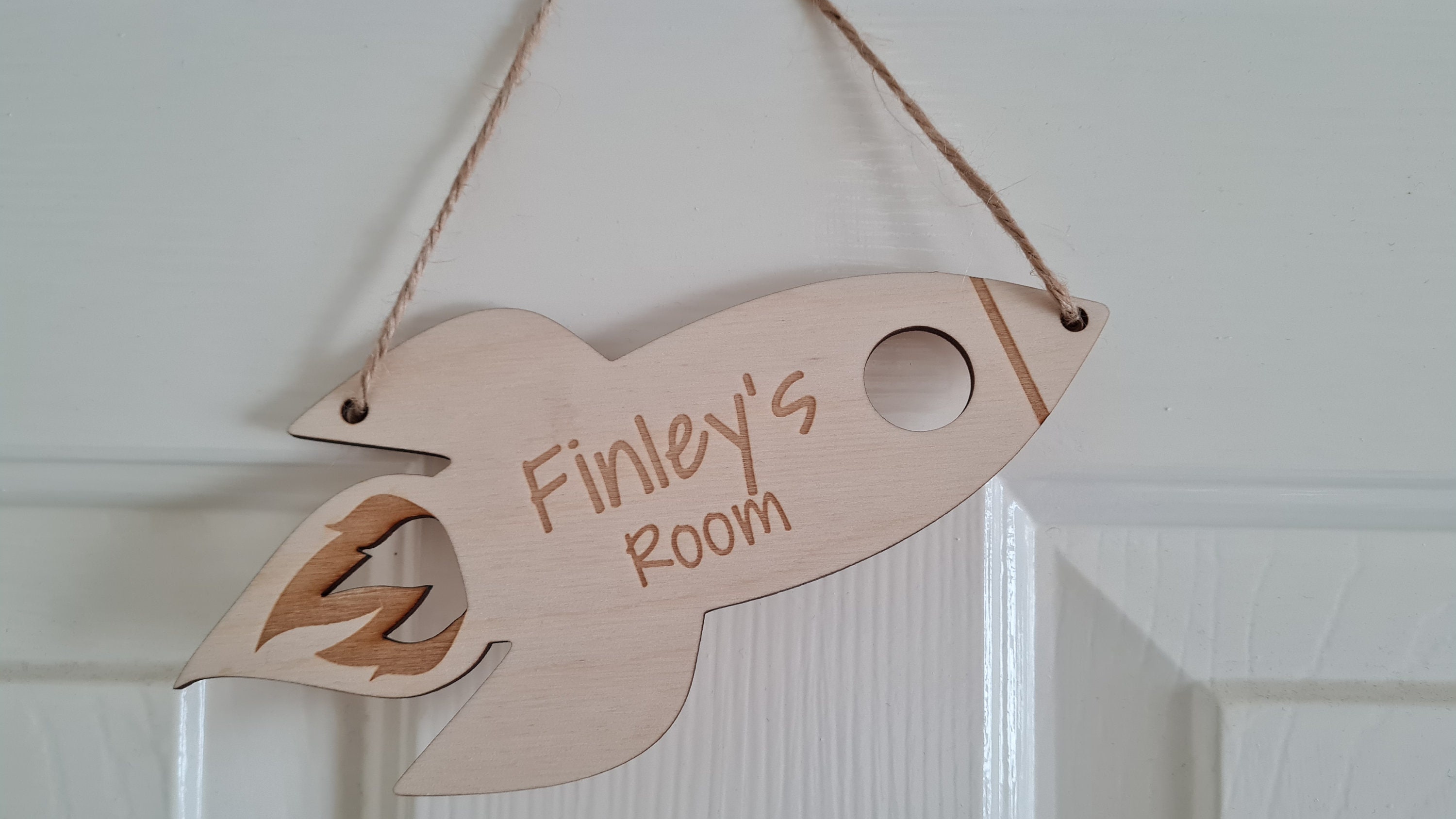 Personalised Rocket Door Sign - Bedroom Plaque Space Theme Sign ...