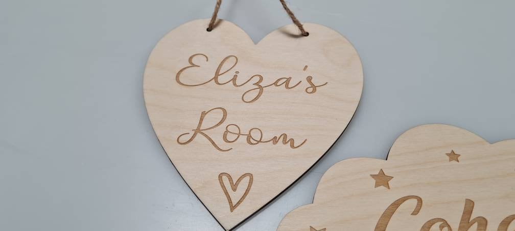 Personalised Heart Door Sign Bedroom Heart Shaped Bedroom | Etsy