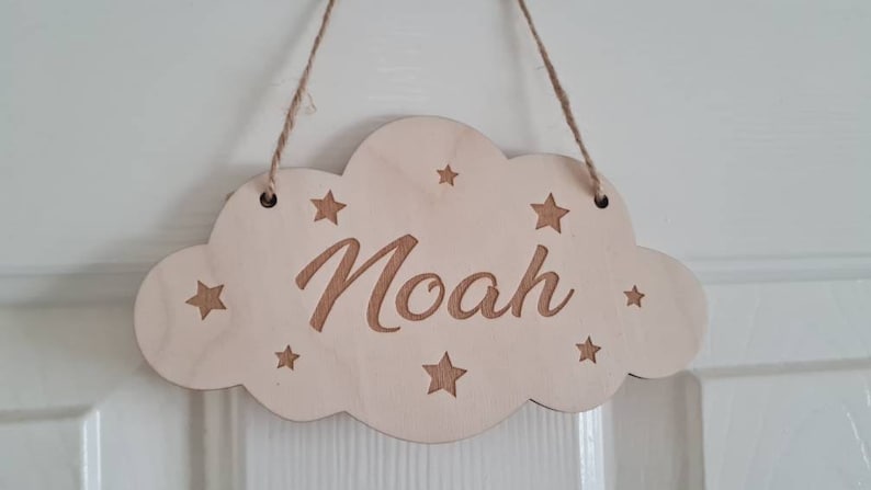 Personalised Childrens Door Sign - Personalised Cloud Shaped Bedroom ...