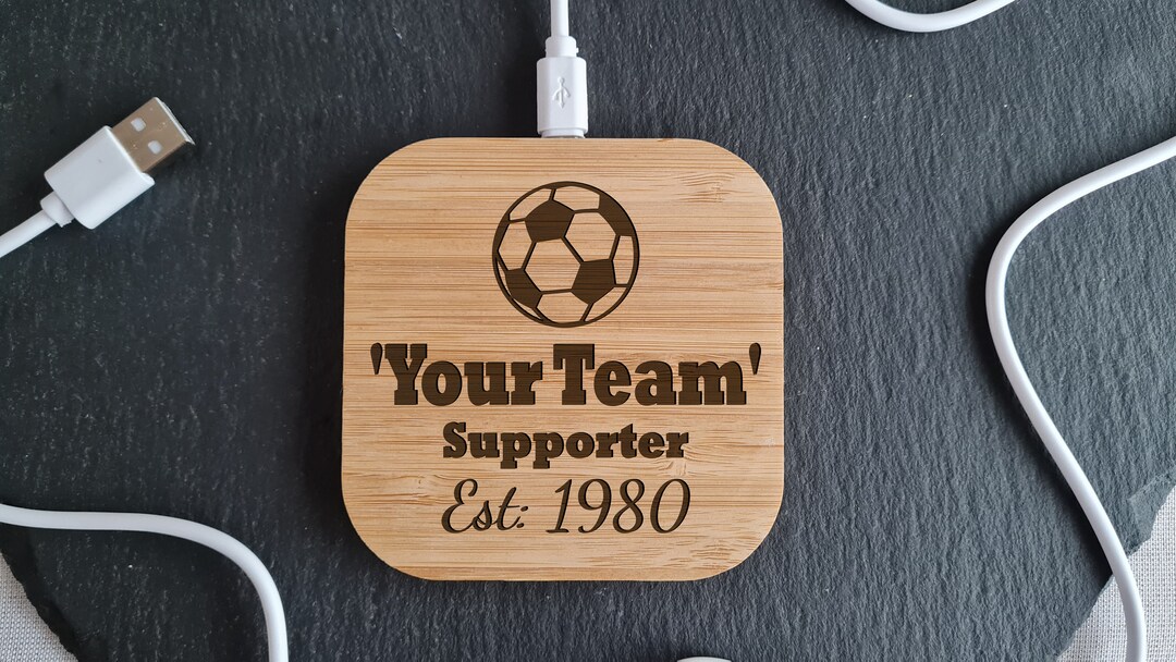 Personalised Wireless Charger | Football Team | Father's Day | Gift for ...