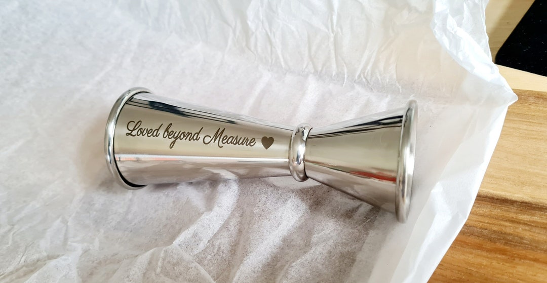 Personalised Stainless Steel Jigger / Spirit Measure Valentine's Gift ...
