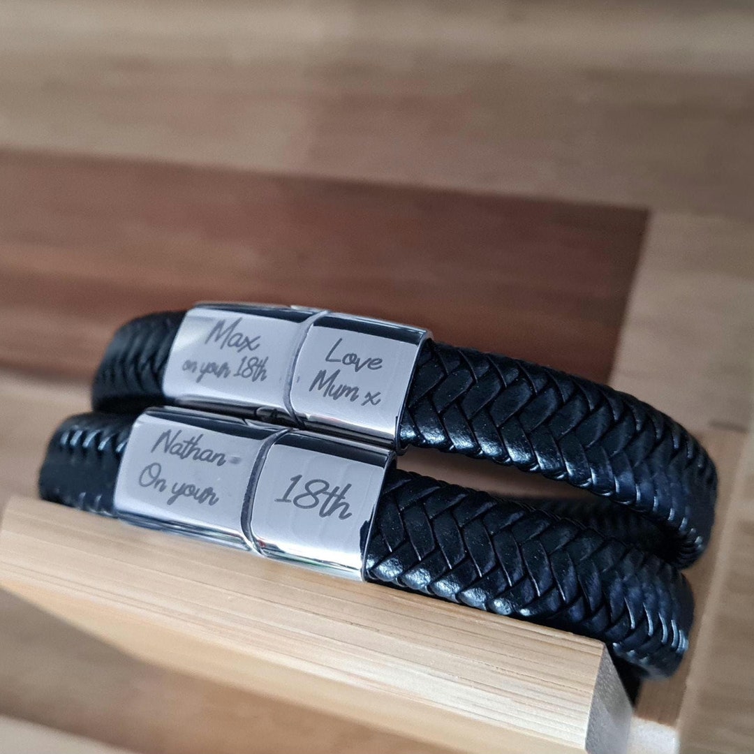Personalised 18th Birthday 21st Keepsake Bracelet Gift | Steel Braided ...